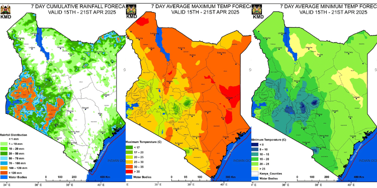 Kenya Met Lists Regions To Receive Isolated Heavy Rainfall